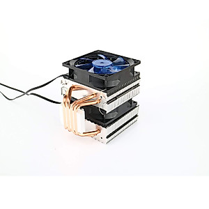 CPU Cooler Dual Fan PC Heatsink， LED Fan Computer CPU Air Cooling Cooler Radiator，Universal Socket Solution