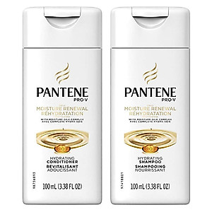 Pantene Shampoo & Conditioner Bundle, Daily Moisture Renewal, 3.38 Oz Travel Size (3 Duo Sets)