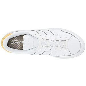 adidas Women's Grand Court SE Tennis Shoe, White/White/Orange tint, 8.5