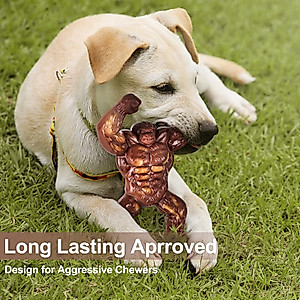 PETSTA Indestructible Dog Toys for Aggressive Chewers, Extreme Tough Dog Toys for Large Dogs, Real Beef Flavored, Dog Bone for Medium/Large Dogs Breed, Gifts for Dogs