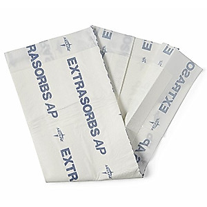 Medline White Absorbent Polymer Extrasorbs Air-Permeable Disposable DryPads (Pack of 70).