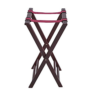Winco Folding Tray with Stand, 33-Inch, Walnut