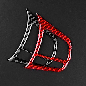AIRSPEED Car Steering Wheel Cover Sticker Carbon Fiber Steering Wheel Button Frame Interior Decorative Trim Sticker for Toyota Supra GR A90 A91 MK5 2019-2022, Red