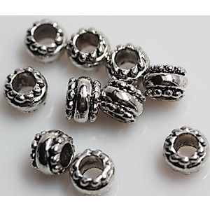 Sexy Sparkles 10 Pcs Silver Tone European Spacer Beads for Snake Chain Charm Bracelets