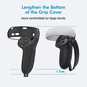 Relohas Accessories for Oculus Quest 2, VR Accessory Set for Meta Quest 2, Include Controller Grip Leather Cover, VR Shell Cover, Face Cover, Lens Coverr, Protect Your VR in All Aspects(Black)