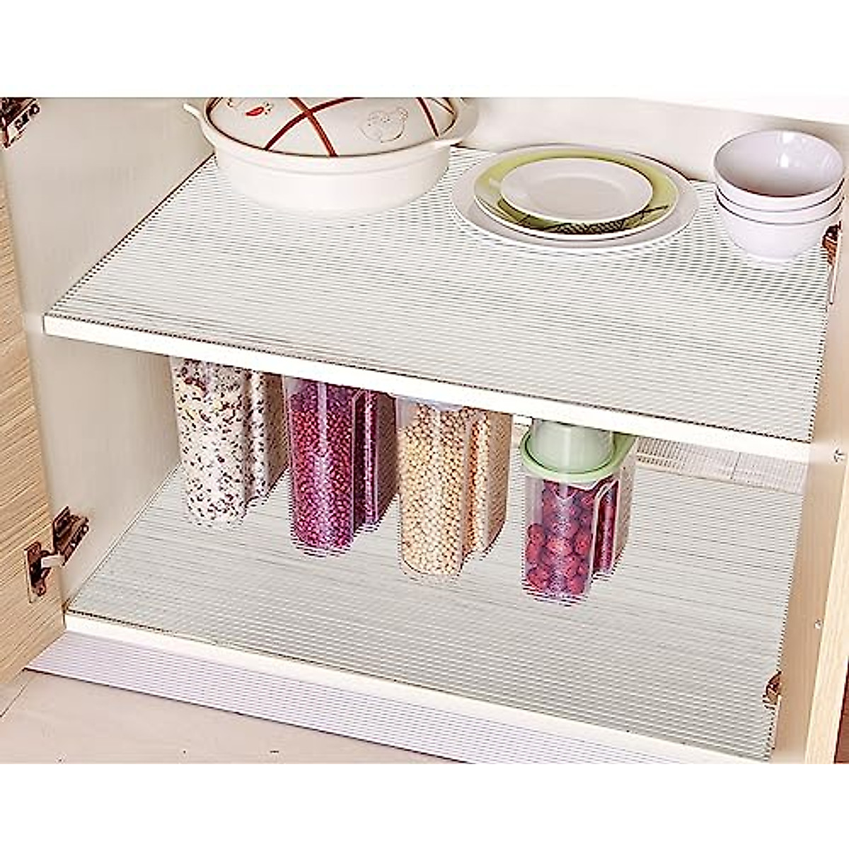 Shelf Liners for Kitchen Cabinets Non Slip 11 Inch Wide X 20 Ft Non Adhesive Drawer Liner Waterproof Clear Cabinet Liner Oil Proof Shelves Liner for Refrigerator Cupboard Pantry Closet Bathroom