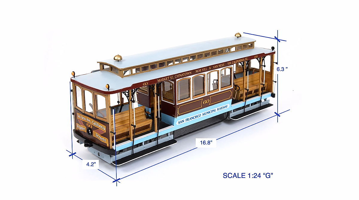 Occre San Francisco No.60 Cable Car Model Kit | Scale 1:24