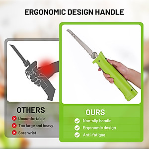 Eyoyofishcam Cordless Electric Knife, Rechargeable Battery Powered Knife w/ 2 Reciprocating Serrated Stainless Steel Blades, for Carving Meat Turkey Fish Fillet Bread Slicing Cutting