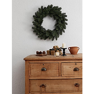 Christmas Wreath - 24 inch Artificial Wreath for Front Door - Green Pine Needles Wreath for Indoor Outdoor Farmhouse Home Wall Window Festival Wedding Decor