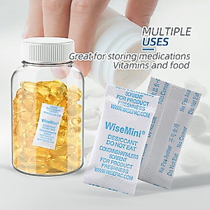 Wisesorb Silica Gel Packets, 0.5 Gram 200 Silica Packets, Food Grade Dessicant, Dessicant Packs, Silica Gel for Food, Moisture Packets for Food Storage