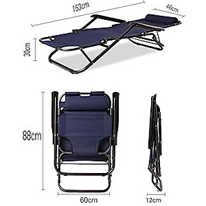 XZGDEN Lightweight Sun Lounger Reclining Folding Gravity Bed Headrest Garden
