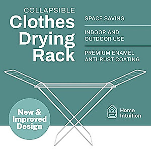 Home Intuition Foldable Clothes Drying Rack Dryer (White)