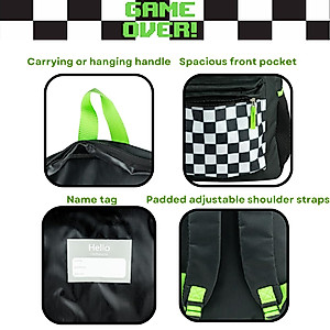 RALME Game Over Gamer Backpack for Boys, 16 inch, Black