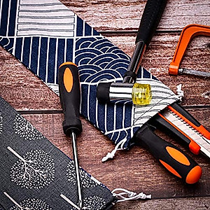 VALICLUD Portable Straw 10Pcs Cutlery Drawstring Bags Portable Cartoon Japanese Style Spoon Chopsticks Forks Straw Cotton Linen Bag Silverware Holder Pouch for Home Outdoor Picnic Portable Chopsticks