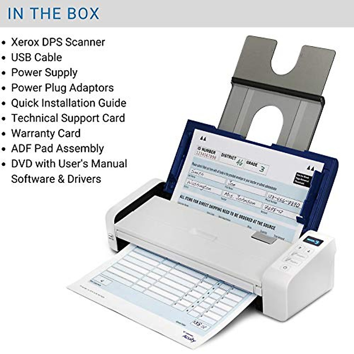 Xerox Duplex Portable Document Scanner, Xerox Duplex Portable Scanner, Blue & White