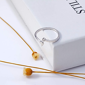 VIKI LYNN Semicolon Rings 925 Sterling Silver CZ Adjustable Open Jewelry for Women