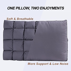 YOUR MOON Soft Pillows King Size for Sleeping, Support Bed Pillows, Fluffy Down Alternative Pillow, Luxury Hotel Gel King Pillows for Side Sleeping (Gray)
