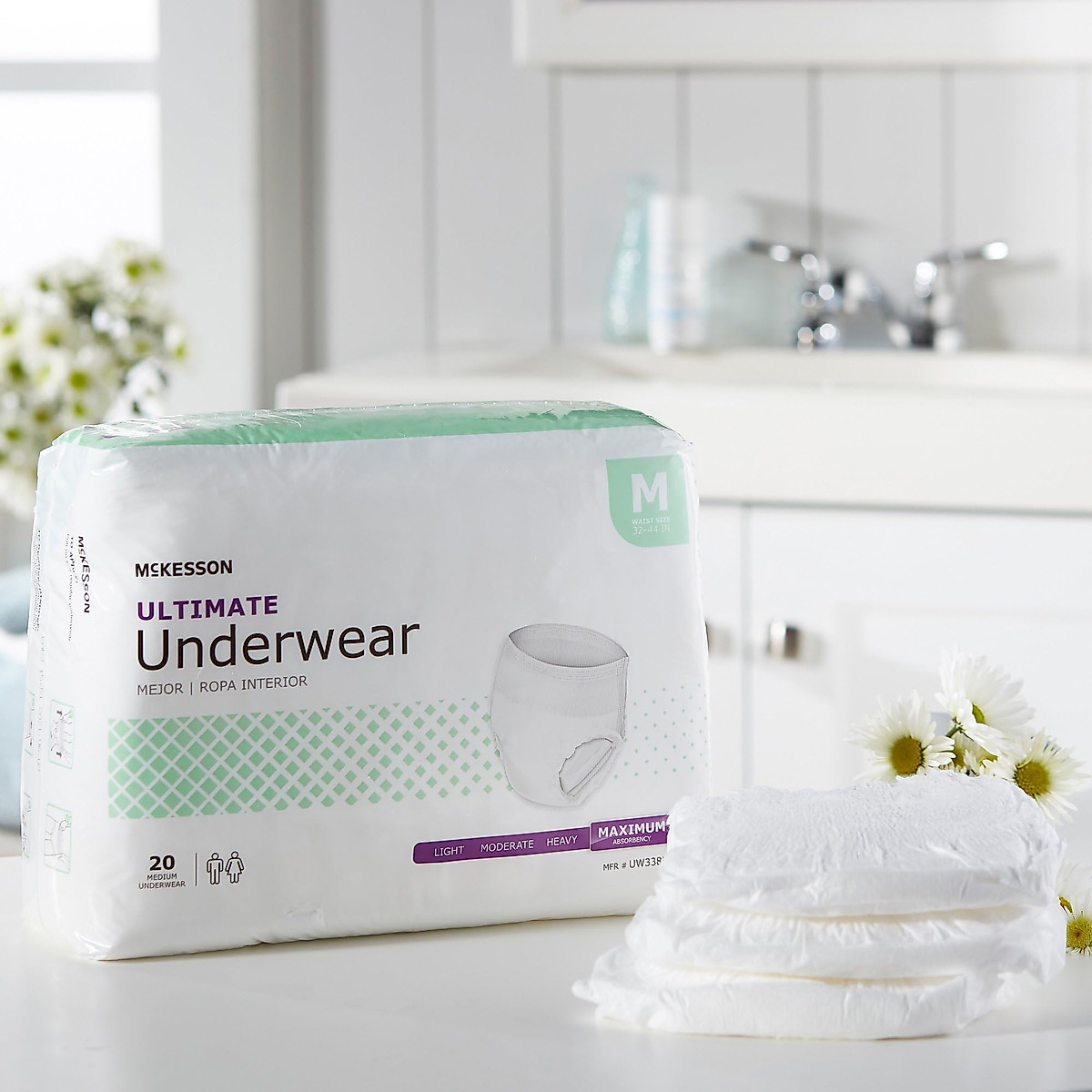 McKesson Ultimate Underwear, Incontinence, Maximum Absorbency, Medium, 80 Count