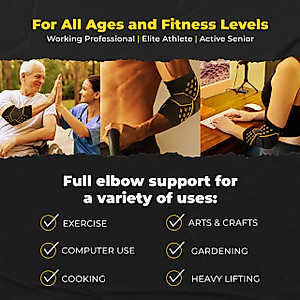 CopperJoint Copper Compression Elbow Sleeve for Men & Women - Tendonitis, Joint Pain, & Tennis Elbow Sleeve - Perfect for Sports or Everyday Use - Copper Infused Performance Nylon Large