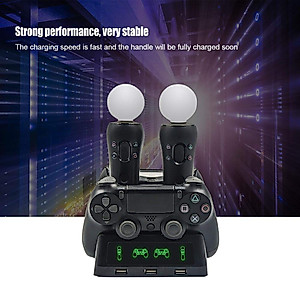 Controller Charger, Multi-Functional Dual USB Charging Dock Controller Charging Station with Green and Red Indicator Light for / Move/ VR Controller.