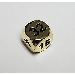 quEmpire Gaming Metal Backgammon Doubling Cube Dice/Gold Color / 16mm