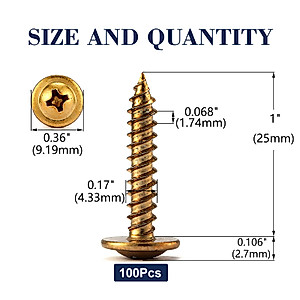 #8 x 1" Wood Screw 100Pcs Alloy Steel Standard Thread Truss Head Fast Self Tapping by SG TZH