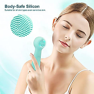 Silicone Facial Cleansing Brush,Electric Face Cleansing Brush Waterproof Heated Sonic Inchargeable Facial Brushes with 4 Modes for Deep Cleaning and Exfoliating Removing Blackhead Mothers Day Gifts