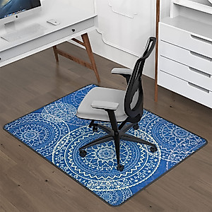 Heavy Duty Office Chair Mat for Carpet and Hardwood Floor Vintage Desk Chair Mat 36'' x 48'' Jacquard Woven Surface Bohemian Floor Protectors for Chairs Inspiration