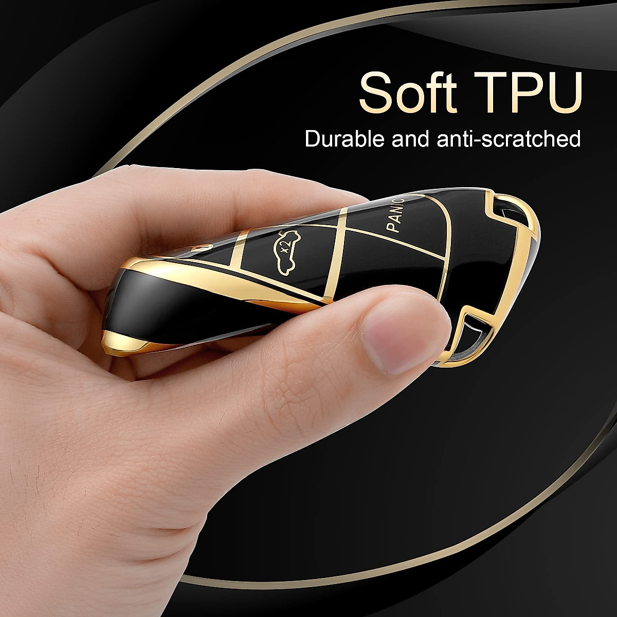 Compatible with Jeep Grand Cherokee Key Fob Cover, 3 4 5 Buttons Protector for Jeep Key Cover with Key Fob Keychain, Fit for Jeep Compass Renegade Cherokee (Jep-W)