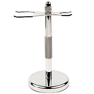 Parker 96R Men's Safety Razor Shave Set - Includes Parker Luxurious 3-Band Pure Badger Shave Brush, Deluxe Chrome Shave Stand & Parker 96R Butterfly Open Safety Razor