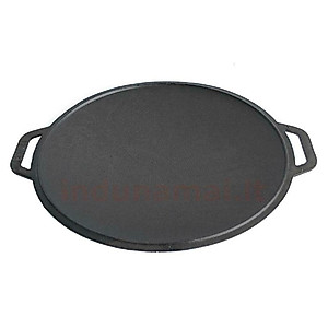 Free2Buy New Heavy Duty Cast Iron Traditional Round Skillet Discada Kazan Mangal Grill Dish BBQ Cookware Pan - Outdoor Cooking Frying Oven Disc Pot - Cooking Gifts