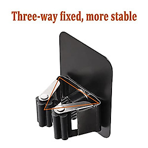 Seamaka 5PCS Broom Holder Wall Mount Stainless steel Mop Holder Self Adhesive ​Mop Grippers Heavy Duty Broom Hanger for Laundry Room Garden Tool Holder Bathroom Accessories Black O-008-BK