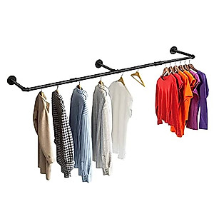 SERENITA 74.5" Super Long Industrial Pipe Clothing Rack 73 inch, Hanging Rod for Closet, Wall Mounted Multi Purpose (73 inch 1 Pack)