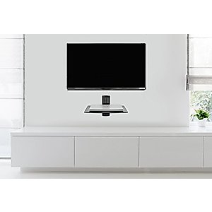 Mount-It! Floating Wall Mounted Shelf Bracket Stand for AV Receiver, Component, Cable Box, Playstation4, Xbox1, VCR Player, Blue Ray DVD Player, Projector, Load Capacity 17lbs, One Shelf