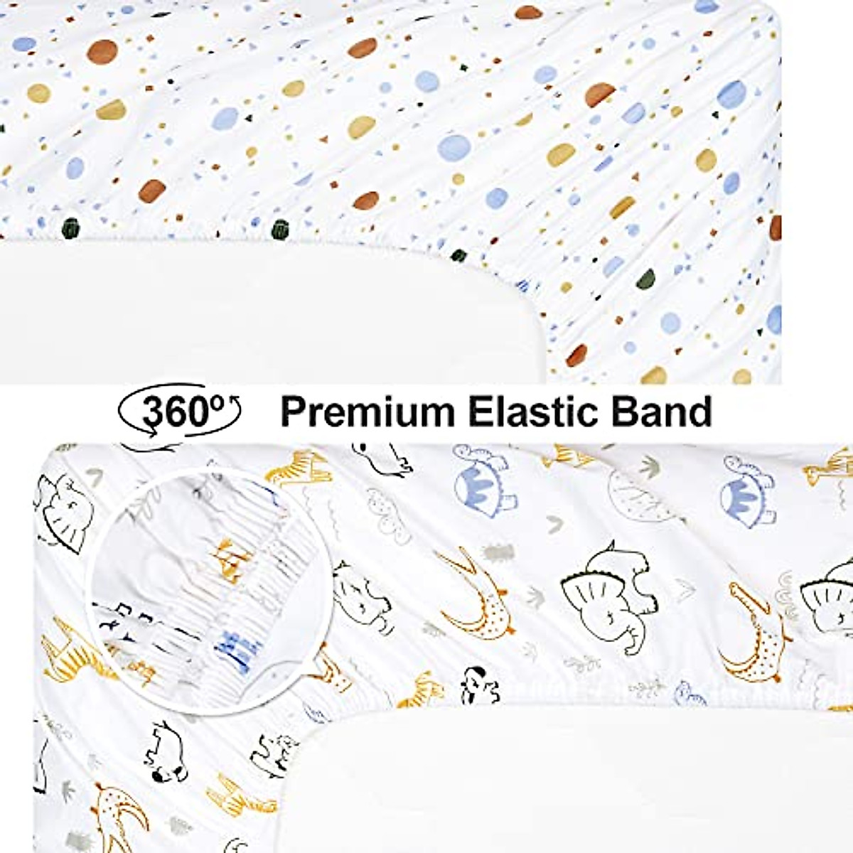 PHF 100% Cotton Crib Sheets Fitted 2 Pack, Soft Breathable Comfortable Baby Sheet Set for Boys Girls Neutral, Premium Crib Sheets Fits Standard Crib and Toddler Mattress 28in x 52in, Woodland Animals