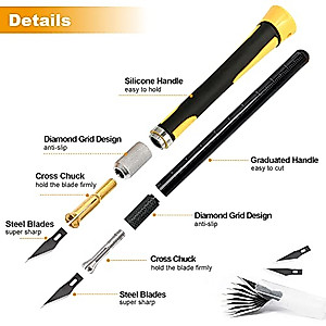 EHDIS Hobby Knife Sets Upgrade Craft Knife Kit,Craft Cutting Tools,Vinyl Wrap Tool Kit,Wallpaper Tool,Craft Tool for Architecture Modeling,Scrapbook,Art Cutting,Repairing,Window Tinting,Car Wrapping