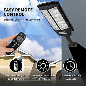 TEXTHELL 60W LED Solar Street Light Motion Sensor 9000LM, Dusk to Dawn Solar Flood Lights Outdoor, IP65 Waterproof Solar Security Lights, Solar Lights for Outside Garden Yard Path