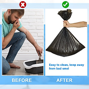 Geosar 200 Count Jumbo Cat Litter Box Liners 28x 24'' Liner Bags Compatible with Litter Box Thickened Cat Litter Bags Litter Box Liner Cat Waste Disposal Bags for Disposal of Cat Waste, 9-11 Gallons