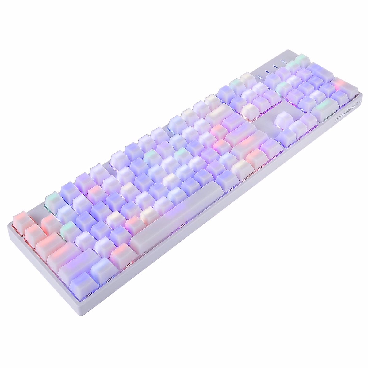 Petforu POM Jelly Keycaps Doubleshot Translucent OEM Profile for 6187104108 Keys PC Gaming Mechanical Keyboards (White)