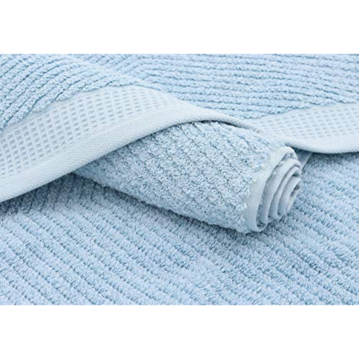HYBIHYBI Face Towels 100% Cotton Loop Towel with Hanging Ring, Thick Super Absorbent Skincare Washcloths for Bath,Hand,Face,Spa and Gym 13.7 x 30.7 inches(2 Pack) (Light Blue)