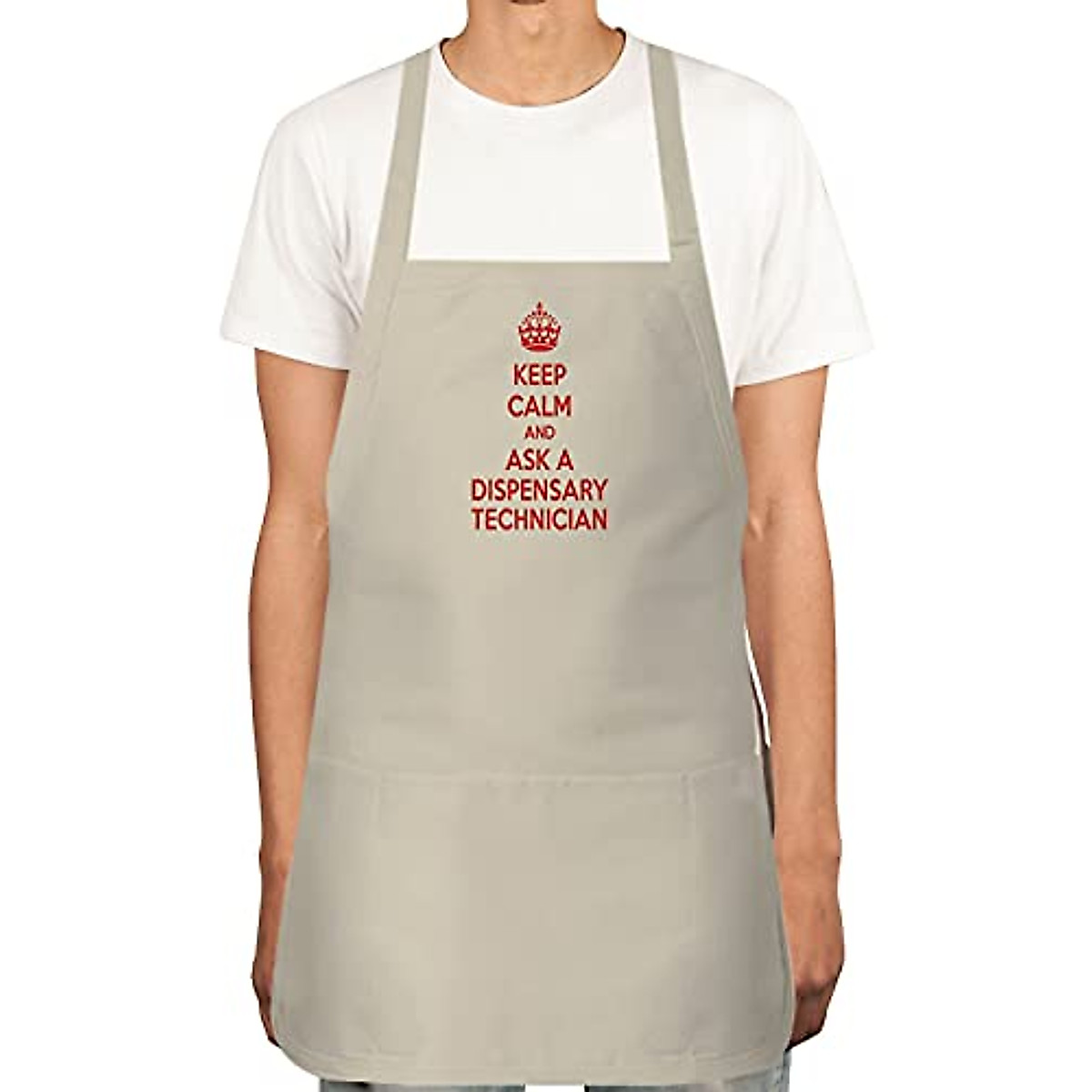 Press Fans - KEEP CALM AND ASK A DISPENSARY TECHNICIAN Apron for Men, Women with 2 Pockets - Adjustable Neck Strap, Chef BBQ Kitchen Cooking Apron s66