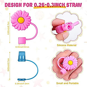 27 Pieces Straw Tips Cover Reusable Drinking Straw Lids, Silicone Straw Plug Drinking Dust Cap, Colorful Drinking Straw Caps for 6-8 mm Straws Anti-dust Straw Tips Plugs (Straw Not Included)