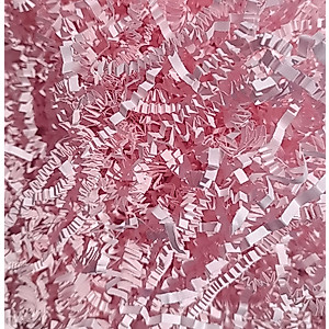 4OZ Crinkle Cut Paper Shredded Paper for Gift Box Baskets Filler, Pink Crinkle Cut Paper Shred Filler Confetti for Packaging