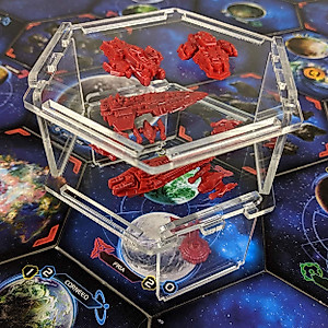 The Broken Token Fleet Stand - Twilight Imperium 4 Compatible Clear Acrylic Stands with Tabbed Feet and Slotted Tops