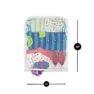 Smart Design Wash Bag w/ Safety Zipper - Washing Machine Safe - Fine Mesh Nylon Polyester - Bra, Hosiery, Pantyhose, Delicates, Lingerie, & Baby Clothes (18 x 14 Inch) [White]