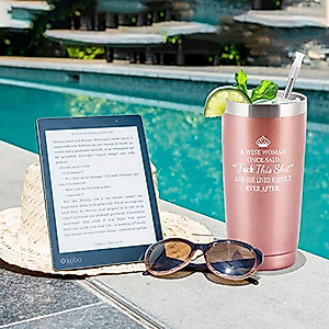 GINGPROUS A Wise Woman Once Said Travel Tumbler for Women, Friends Travel Tumbler for Divorce Coworker Retirement, 20 Oz Stainless Steel Insulated Tumbler with Lid and Straws, Rose Gold