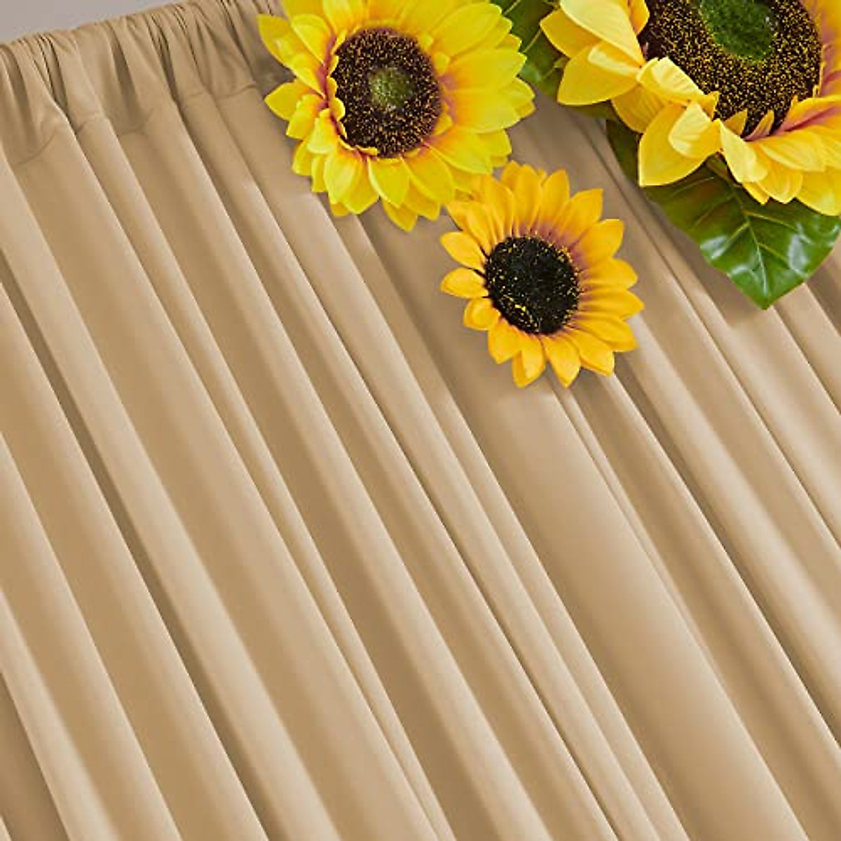10x10ft Champagne Wrinkle Free Thick Fabric Backdrop Curtain Drapes Beige Backdrop Panels Background for Wedding Birthday Baby Shower Party