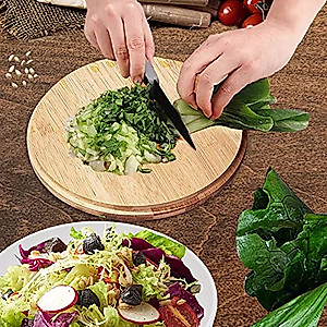 Panghuhu88 Salad Bowl with Lid, Set of 3 (7" + 8.8" + 11") Serving Bowl with Bamboo Cover, Bamboo Fiber Mixing Bowl for Salad Cereal Pasta Soup Fruit Popcorn Chips (White)