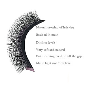 EMEDA Y Lash Extensions D Curl 0.07mm 8-14mm Mix Tray Premade Volume 2D Fans Eyelash Extension .07 Mix YY Type Wispies Soft Eye Lashes 8mm 9mm 10mm 11mm 12mm 13mm 14mm Supplies （0.07 D MIX 8-14mm）