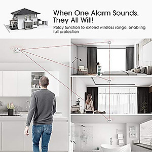 X-Sense Wireless Interconnected Smoke Detector Battery Powered Fire Alarm with Over 820 feet Transmission Range, XS01-WR Link+, 6-Pack